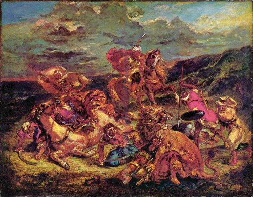 La caza del león, Delacroix | La guía de Historia del Arte